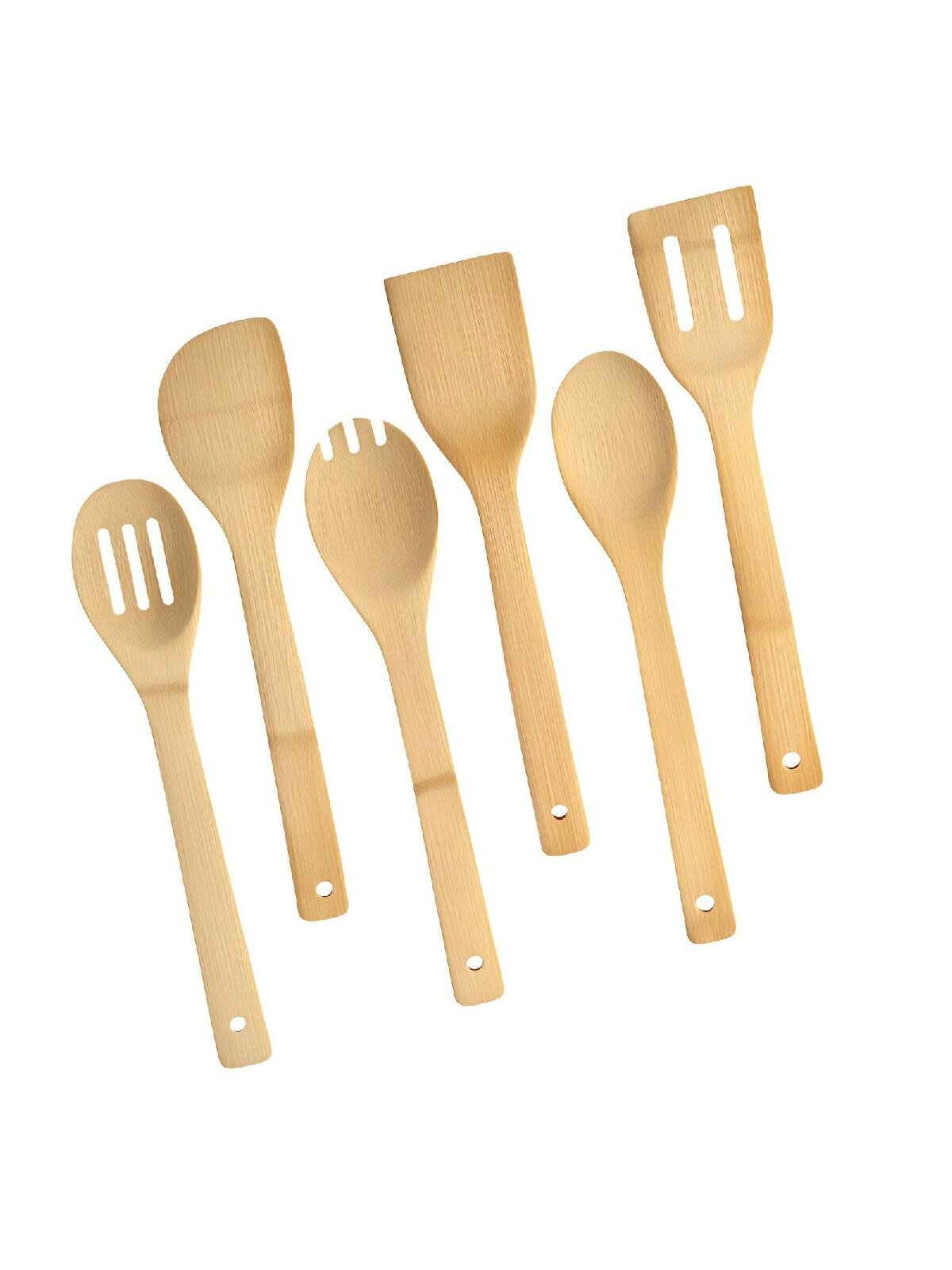 Набор из 6 Многофункциональных ложек из натурального дерева, кухонные Лопатки и Аксессуары