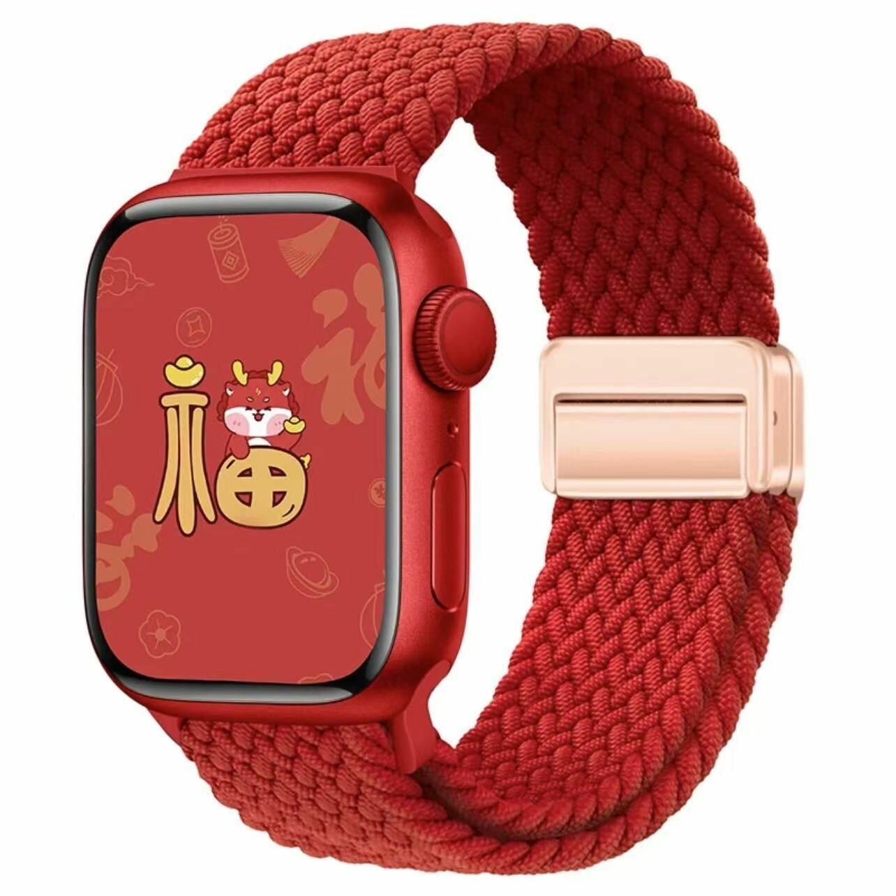 Ремешок для Apple Watch 42/44/45/46/49mm BeetleQuiz Red