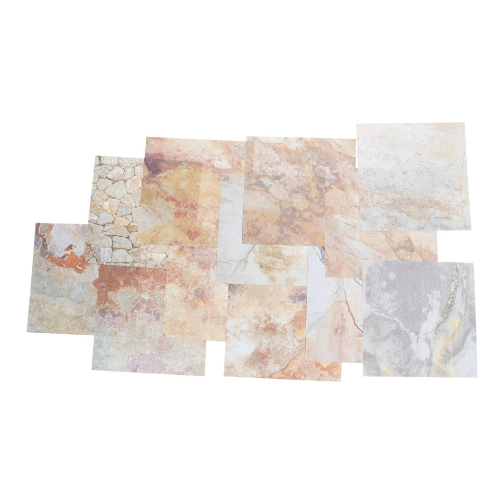 24x Изысканный Бумажный Блокнот для Скрапбукинга 6 "x6" С Каменной Текстурой, Бумага С Рисунком Ручной Работы, Фоновая Бумага, Подарок для Семей Подростков