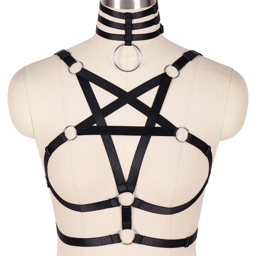 Черный регулируемый BODY HARNESS из полиэстера