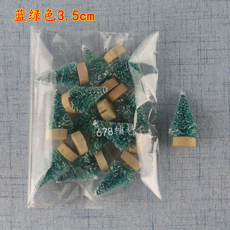 Мини ёлка в пакете, снежная сосна из пихты для украшения на шелке сизал, маленькая ёлка, золотая, серебристая, синяя, зелёная и белая мини ёлка 3,5 см синяя зелёная 12 ёлок/пакет