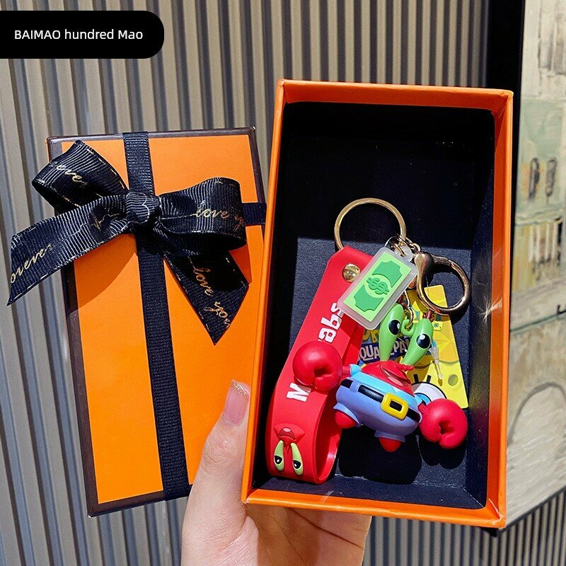 Оригинальный брелок-подвеска «Губка Боб» для ключей, креативный мультяшный брелок для мужчин и женщин, украшение для