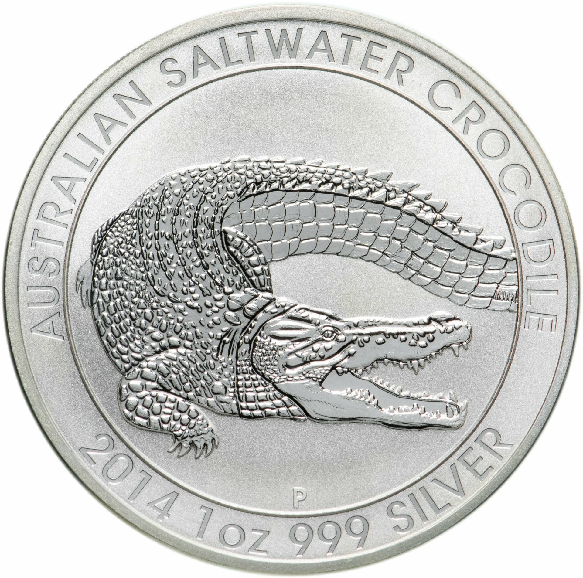Австралия 1 доллар dollar 2014 P UNC "Australian Saltwater Crocodile гребенчатый крокодил", Серебро 999