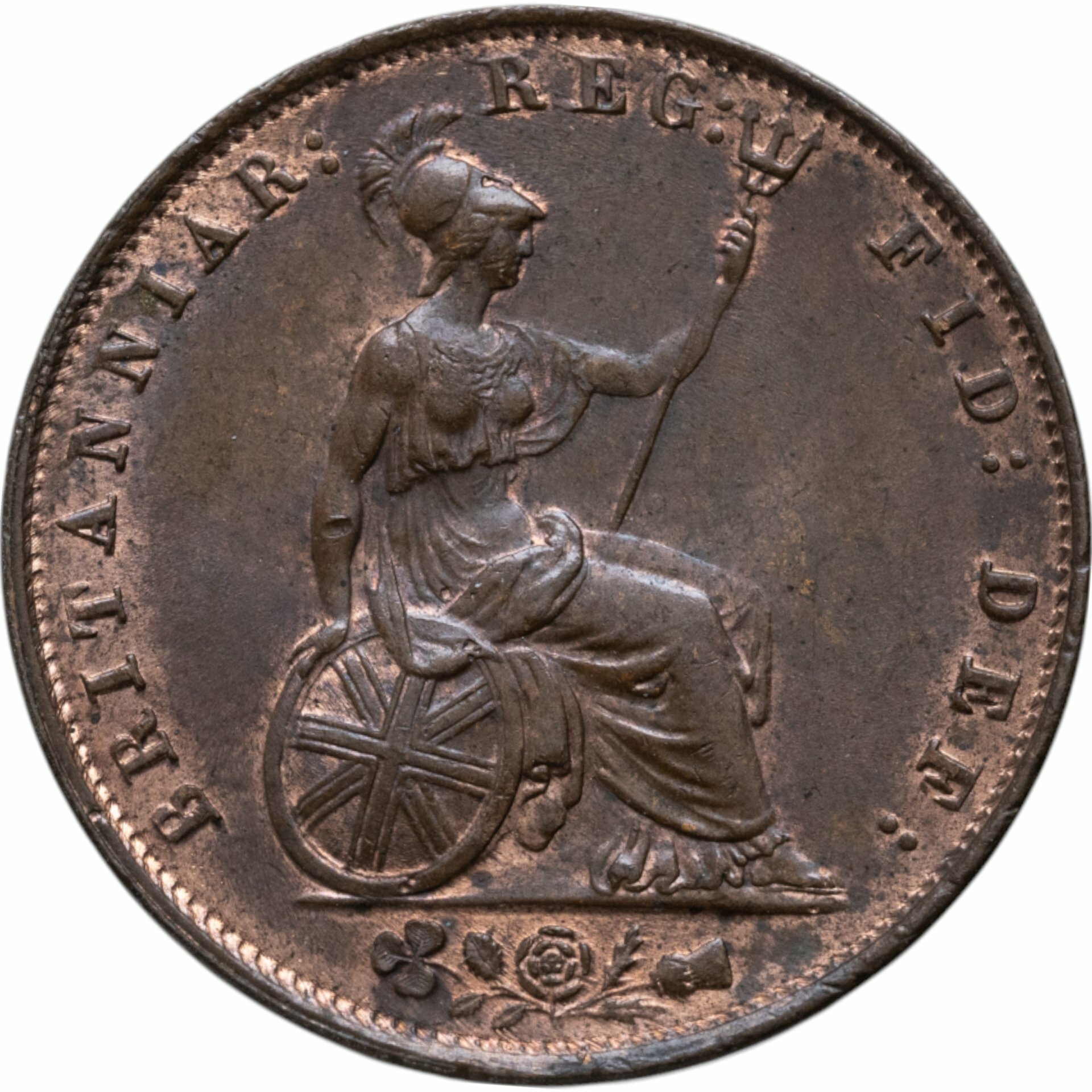 Великобритания 1/2 пенни penny 1853, Медь, в сохранности AU-UNC
