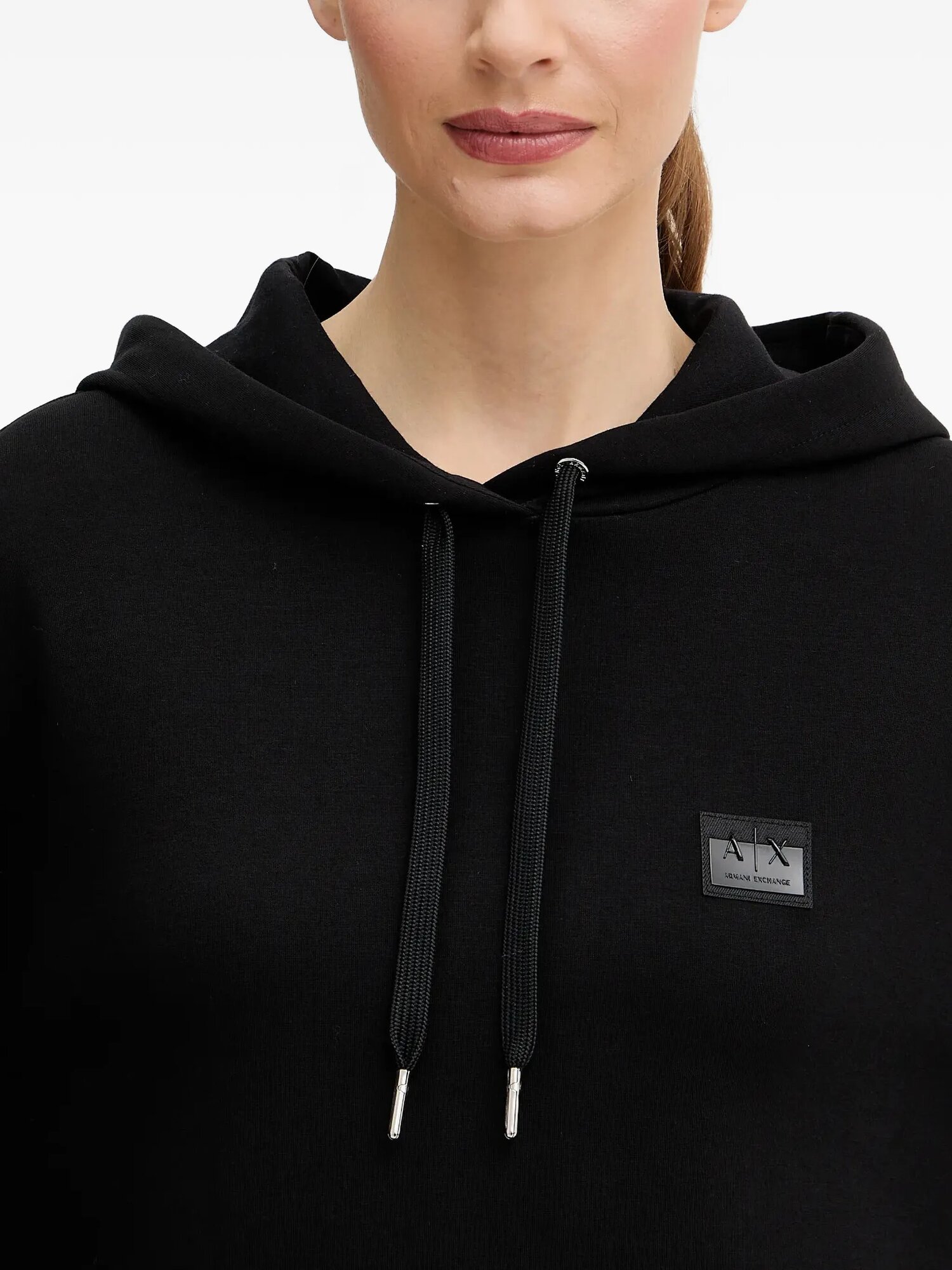 Худи Armani Exchange Logo-patch hoodie, размер 44, , black/black — фото 1