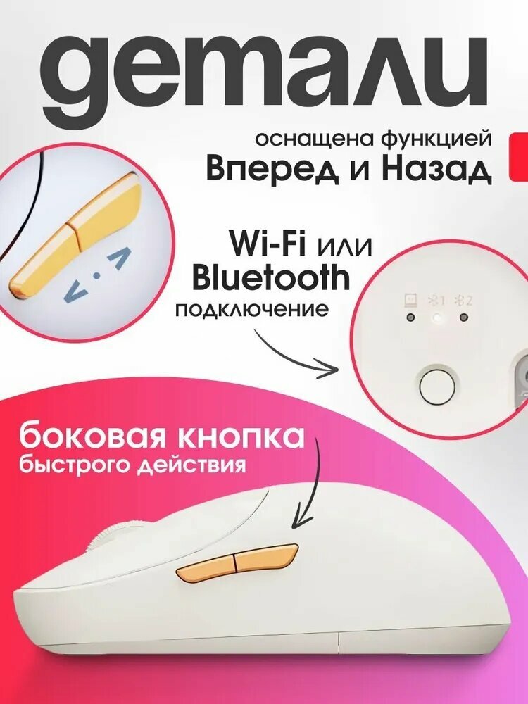 Мышь беспроводная бесшумная Xiaomi Wireless Mouse 3. Мышка компьютерная Xiaomi бежевый