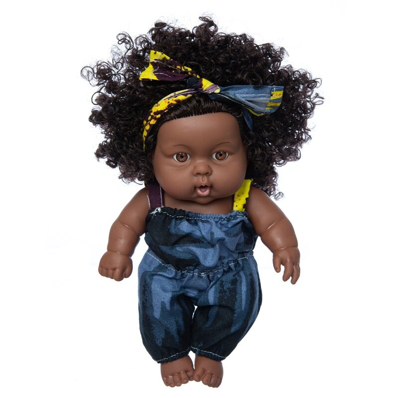 8inch афро-черная кукла с кудрявыми волосами, игрушка для мамы и ребенка, африканская кукла с черной кожей, реалистичная кукла
