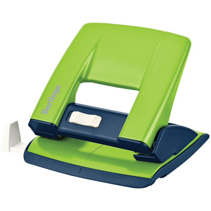 2 шт. Дырокол Berlingo "Power TX" 20л, металлический, с фиксатором и линейкой, зеленый