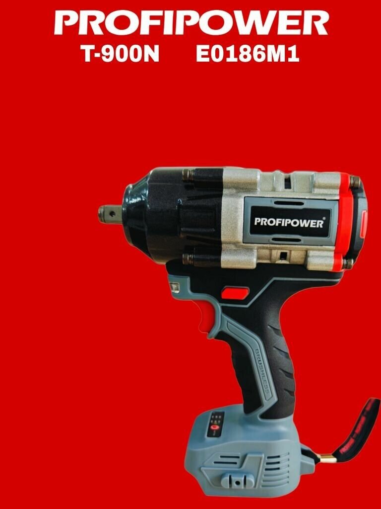 Аккумуляторный бесщеточный ударный гайковерт PROFIPOWER T-900N Е0186М1 (20В, Li-ion-1шт, 4.0Ач, 900Нм, ударный)