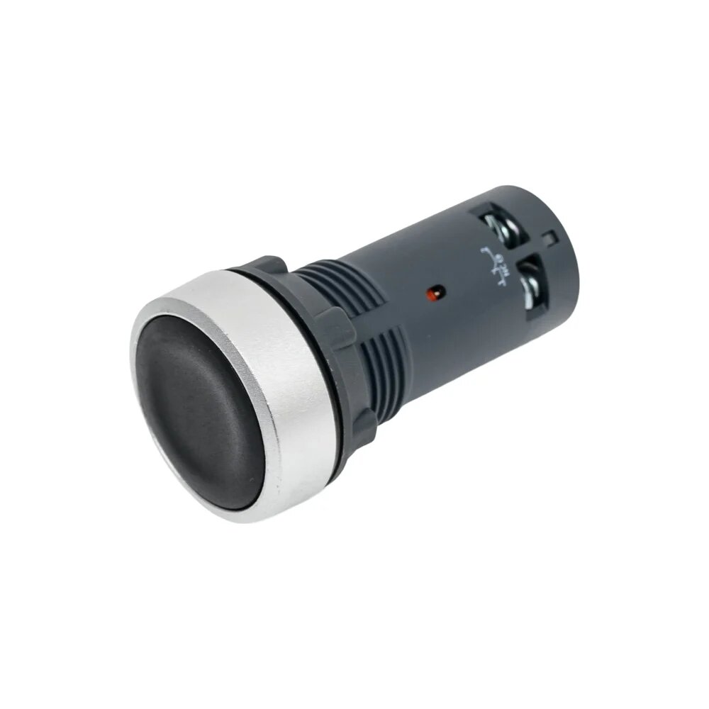 Кнопка Systeme Electric SB7 моноблочная, 22мм, черная, с возвратом, металл, 1НО+1НЗ, IP65 SB7EA25