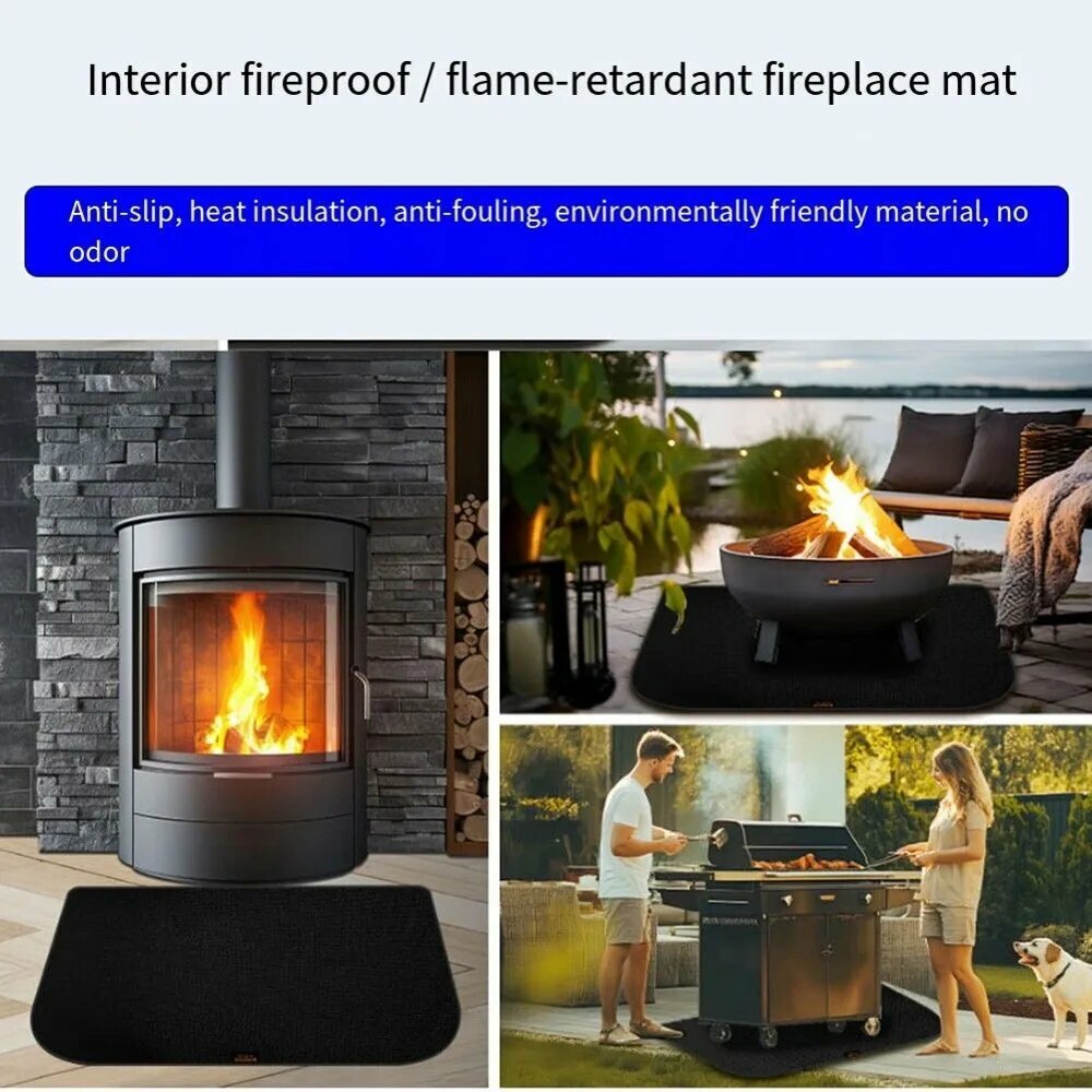 Каминный ковер силиконовый огнеупорный каминный изоляционный коврик для пола