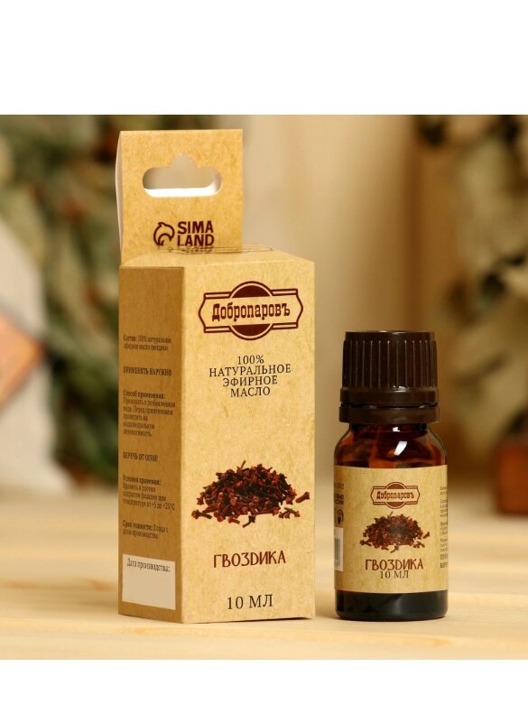 Эфирное масло Добропаровъ "Гвоздика", флакон-капельница, 10 мл