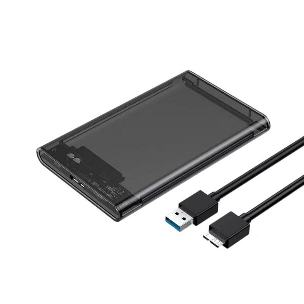 Внешний корпус для 2,5-дюймовых HDD, Прозрачный черный - USB3.0 Вход
