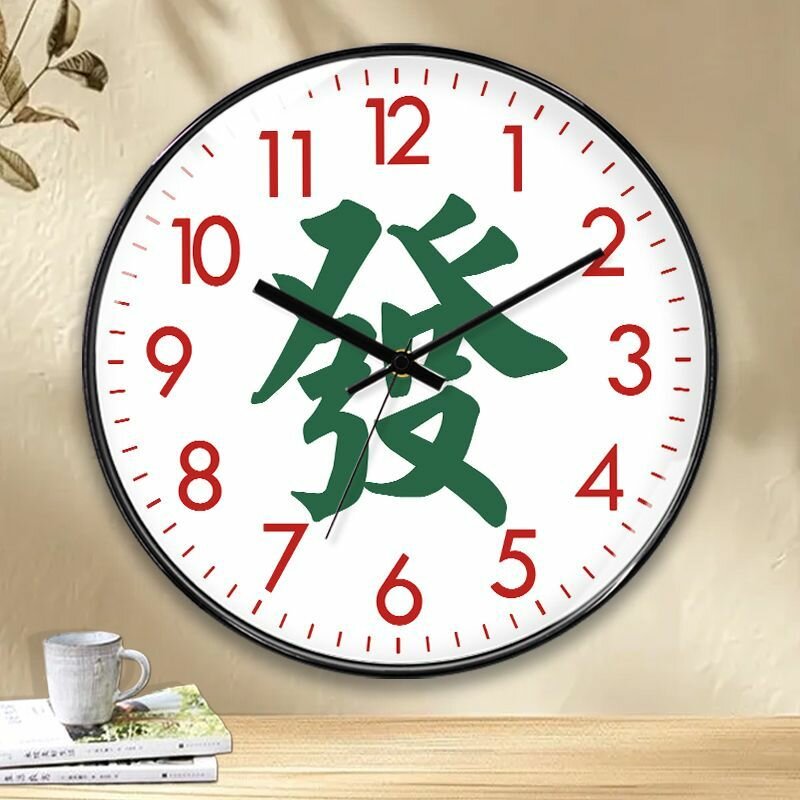 Часы в стиле Гонконга, кремовые, бесшумные, с изображением удачи, простые часы для ресторана, креативные граффити-часы, часы для студии шахмат и карт