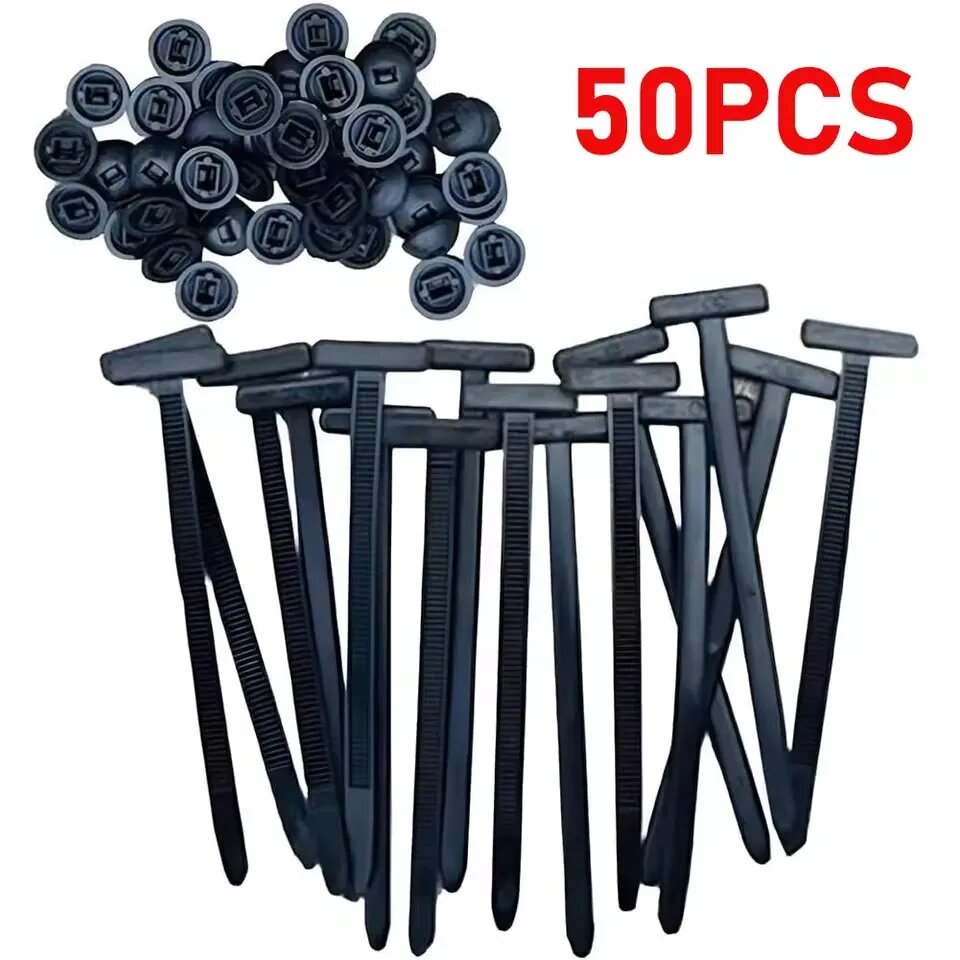 Черные кабельные стяжки 50pcs