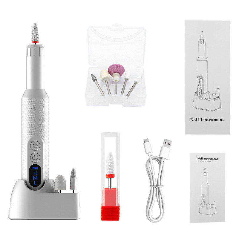 Портативная машинка для шлифовки ногтей, специализированный маникюрный аппарат, полностью автоматический набор инструментов для удаления и обработки ногтей, электрическая полировщик для ногтей.