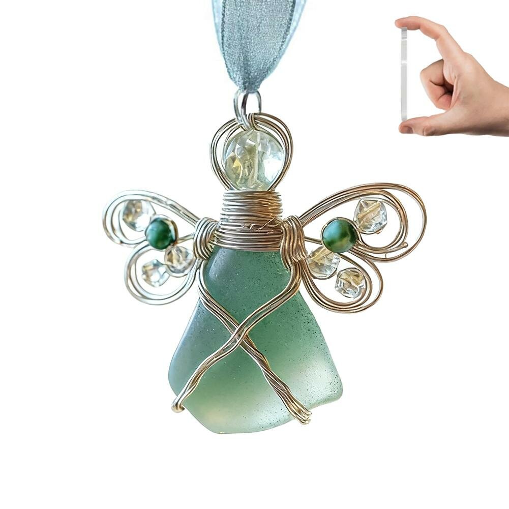 Рождественская елочная игрушка в виде ангела, акриловая елочная игрушка ручной работы в виде ангела с веревочкой для украшения дома на Рождество. Подарок.