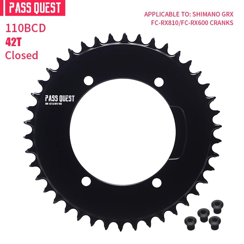 PASS QUEST GRX 110BCD AERO узкая широкая звездочка BLACK 42T