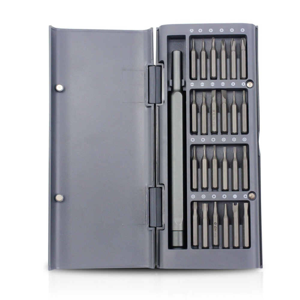 Набор отверток 25 в 1 с 24 насадками и кейсом для хранения, магнитный набор инструментов для ремонта мобильных телефонов, ноутбуков, планшетов, часов, материал ABS+алюминий+сталь S2, размер ручки 125*10мм, размер кейса 158*67*17мм, вес 174г