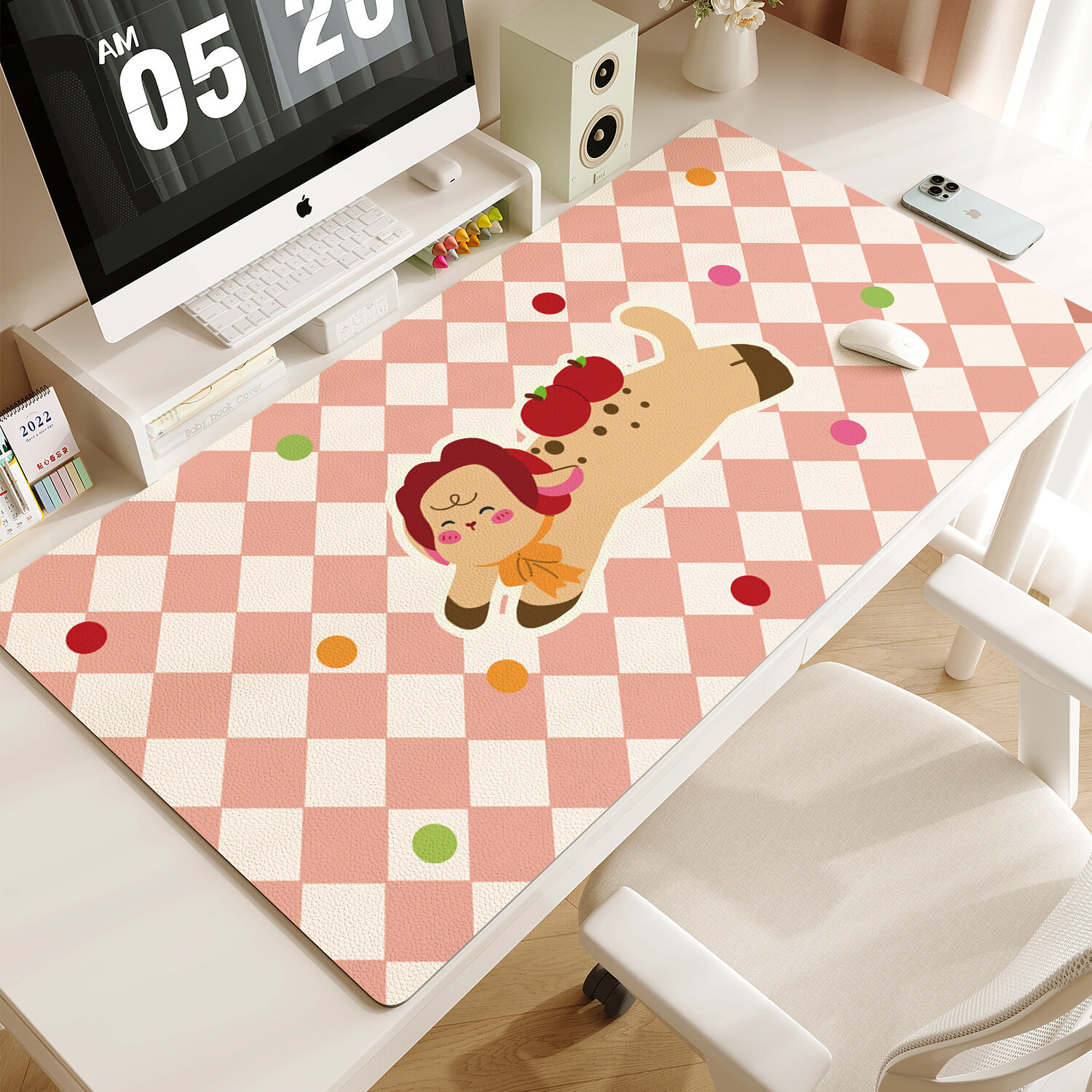 Коврик для стола с мультяшным логотипом, высококачественный компьютерный коврик, милый большой офисный рабочий стол, защитник рабочей поверхности