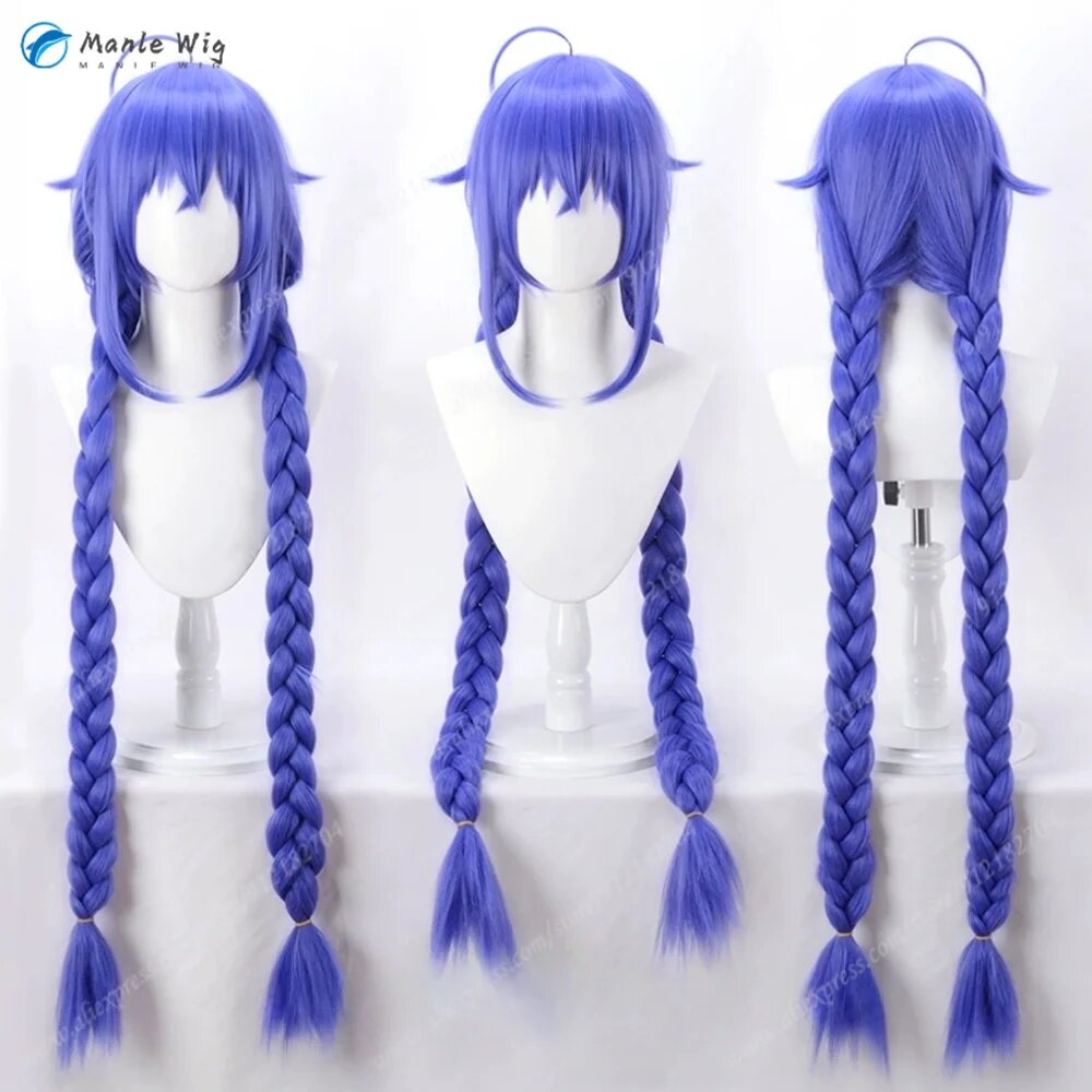 Аниме Roxy Migurdia Косплей Парик 110 см Синий Фиолетовый Плетеный Косичка Термостойкие Синтетические Волосы Аниме Косплей Костюм Женские Парики
