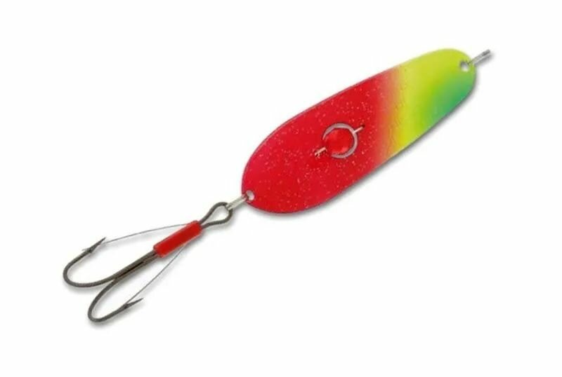 Блесна колеблющаяся Kuusamo Rasanen 70/20 незацепляйка с камнем, GL/GR/FYe/R-C. UV