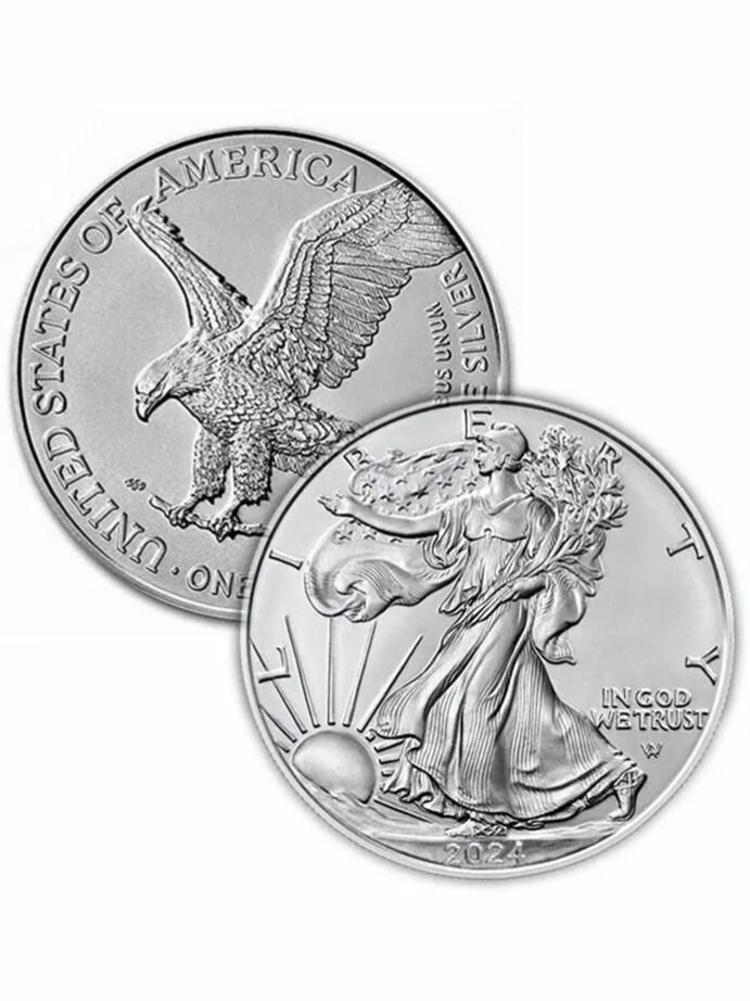 Серебряная инвестиционная монета "Американский Орел" 2024,1 шт.