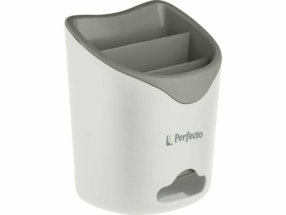 Подставка для столовых приборов с поддоном настенная PERFECTO LINEA белая (34-118850)