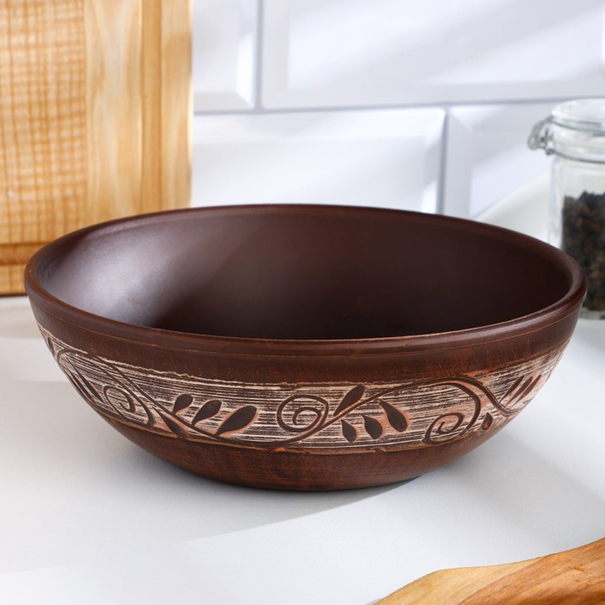 Салатник классический «Ангоб», 1л, 6 х 18,5 х 18,5см 9872602