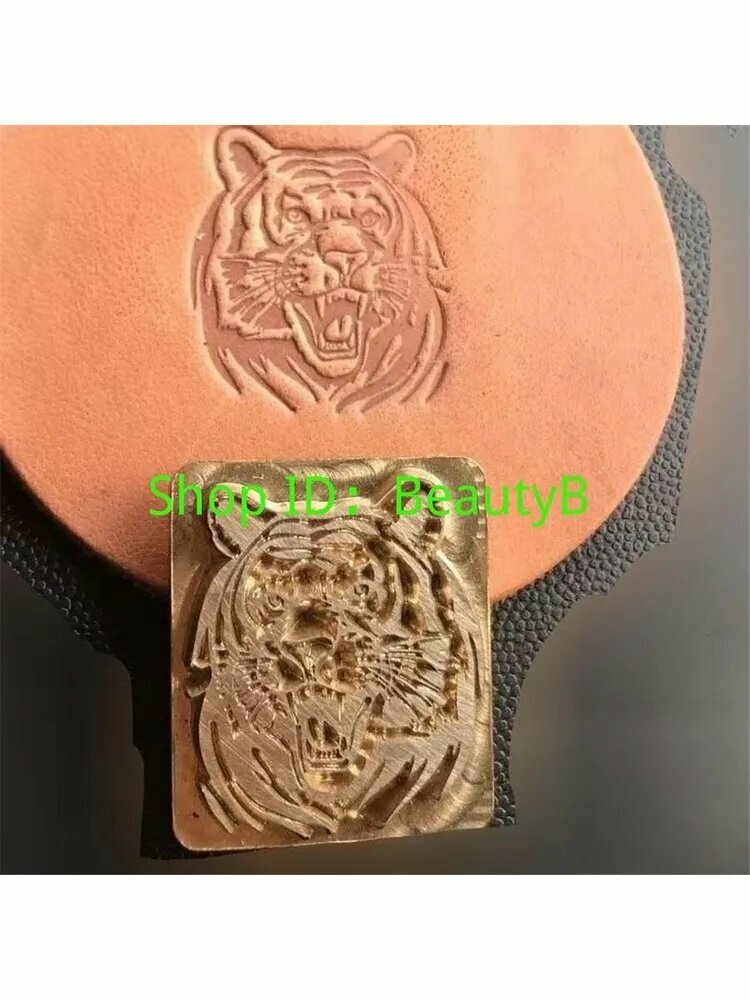 Латунное клише для тиснения кожи / Голова тигра