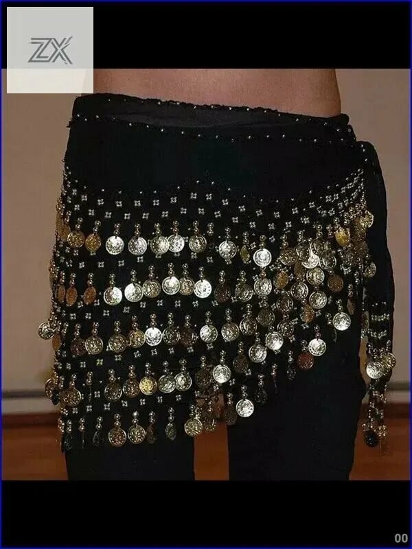 Пояс платок для восточных танцев с монетками