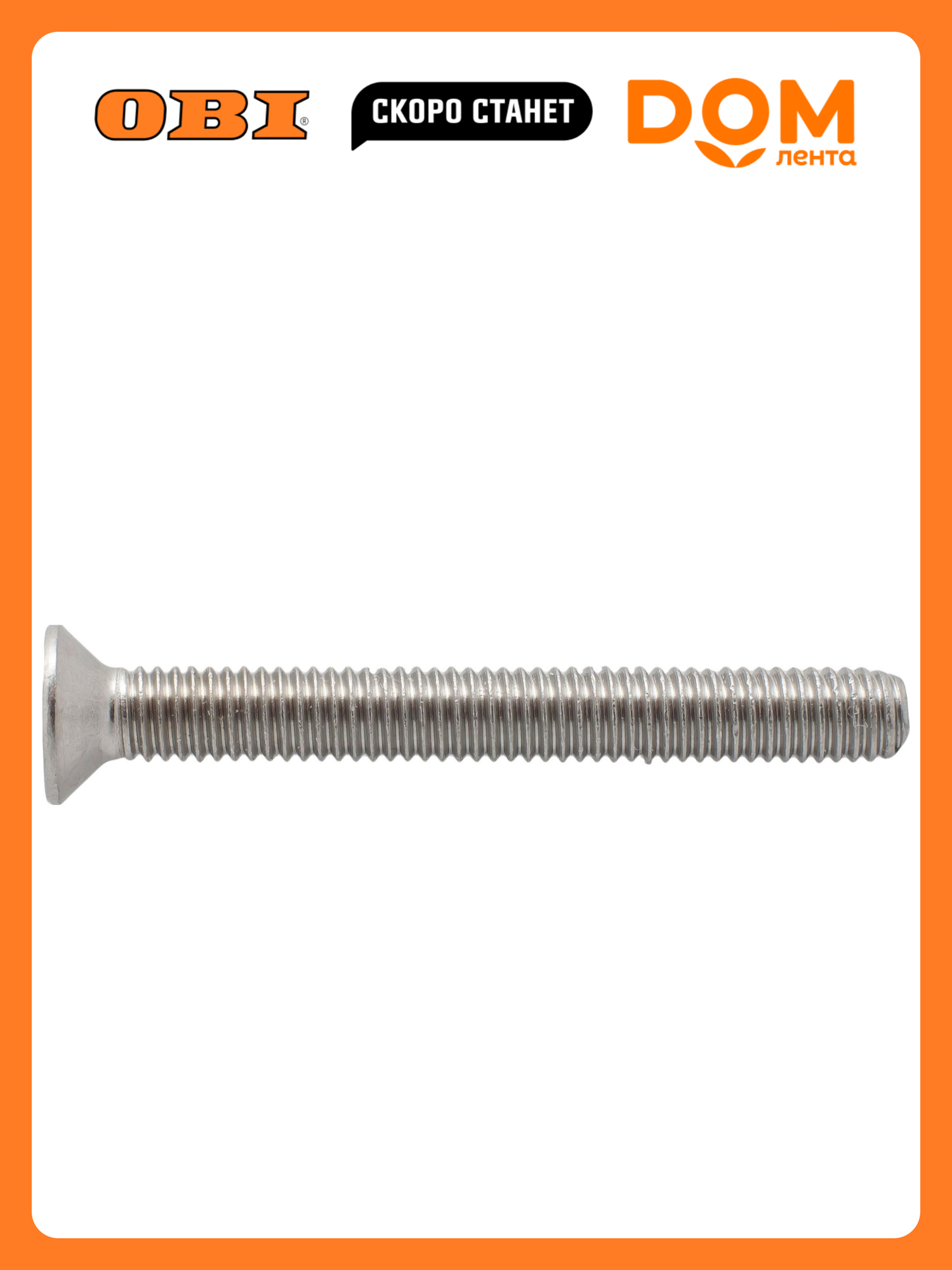 Винты Европартнер DIN 965, потайная головка, нержавеющая сталь, 2 шт