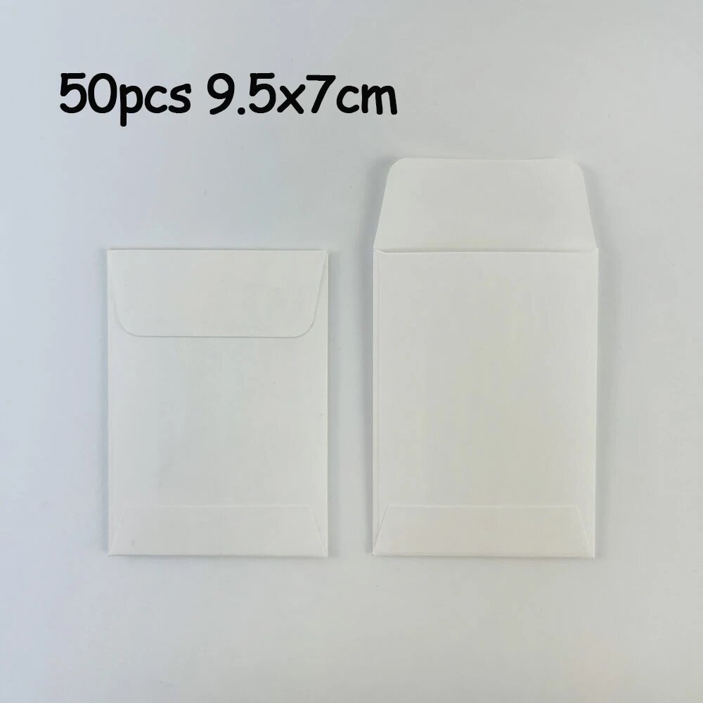 Мини-конверты белые 9.5x7см, 50шт
