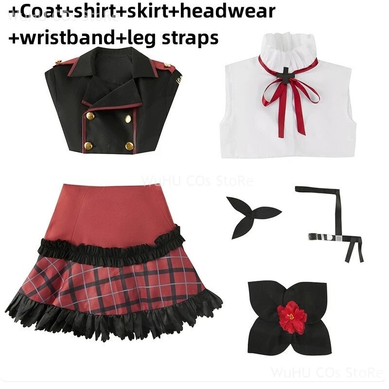 Blue Archive Asagi Mutsuki Косплей костюм красный S, suit