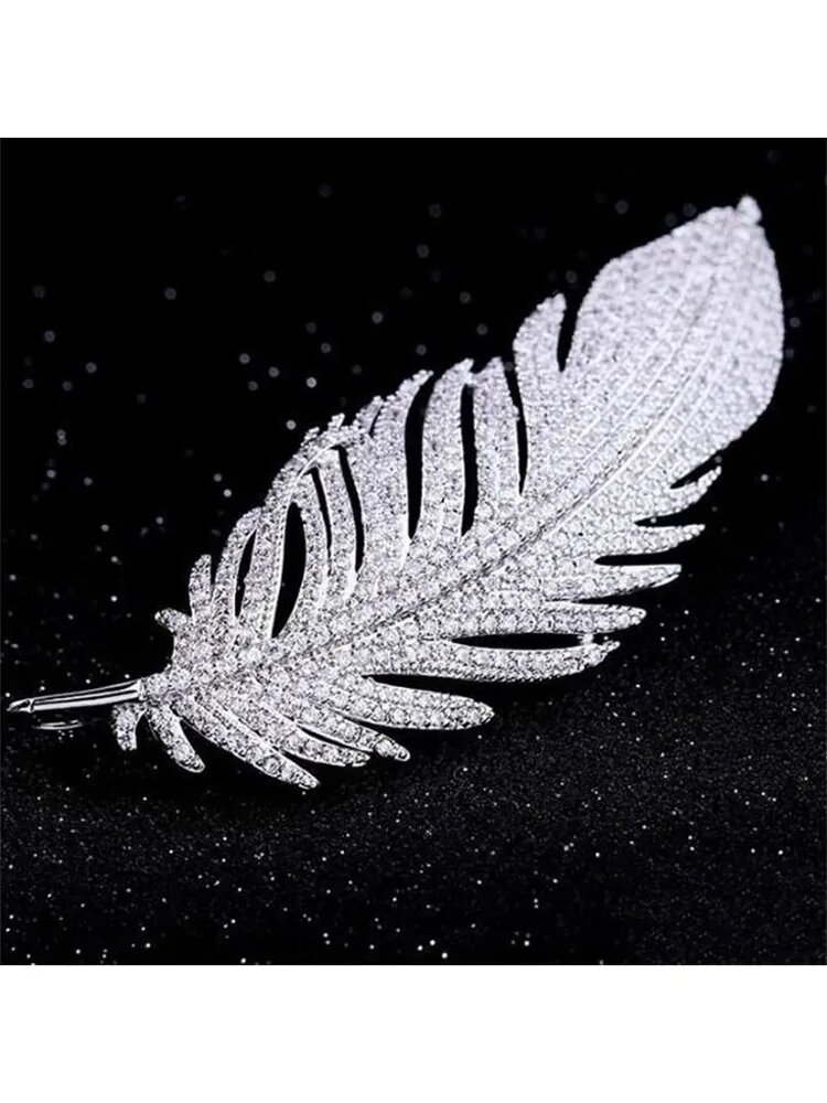 Брошь, циркон, 1 шт., Silver — фото 1