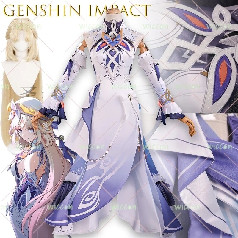 Genshin Impact Косплей костюм Николь Рейсин ведьма XL, suit wig