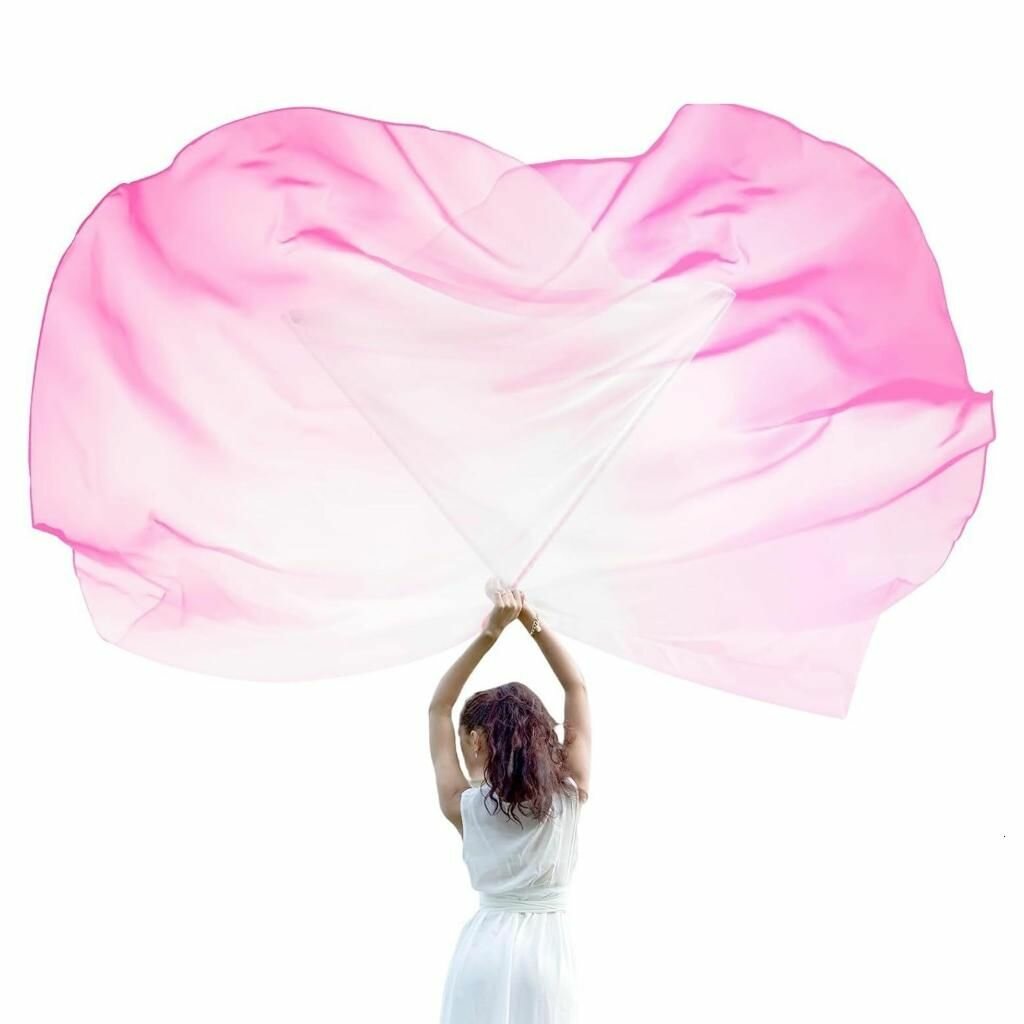 Флаги для богослужебного танца (2 шт.), Белый розовый