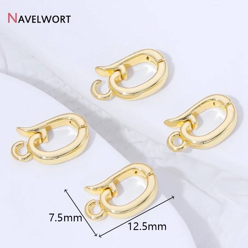 Застежки-карабины NAVELWORT из латуни с позолотой 18K для подвесок