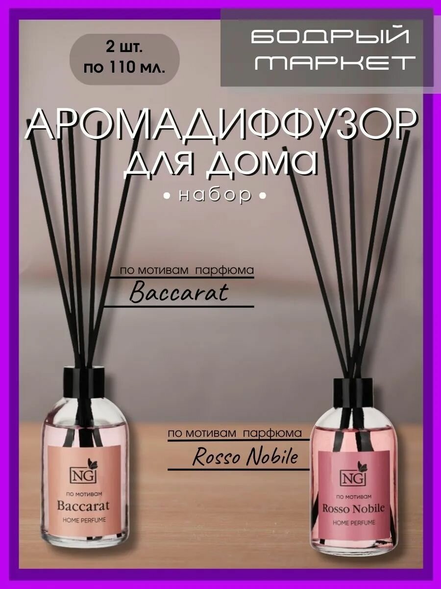 Аромадиффузоры Rosso Nobile+Baccarat 2 шт. по 110мл
