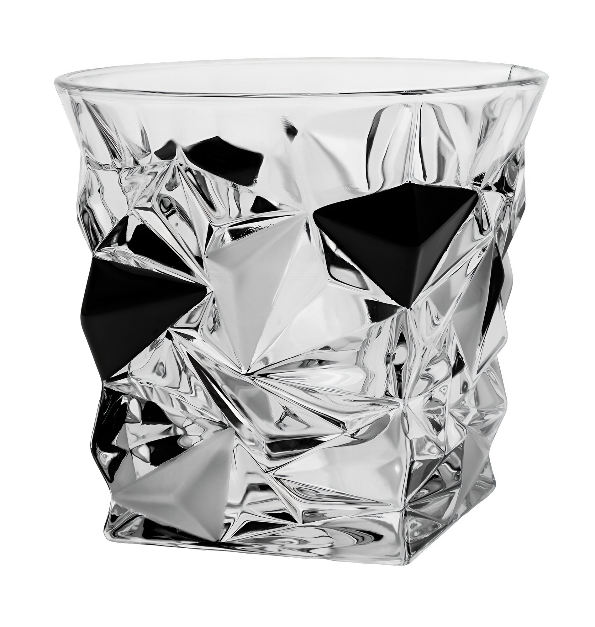 Стакан для виски "GLACIER", декор "Матовый, черный", 350 мл (набор 6 шт.), хрусталь, Bohemia Jihlava/ ИПХ075