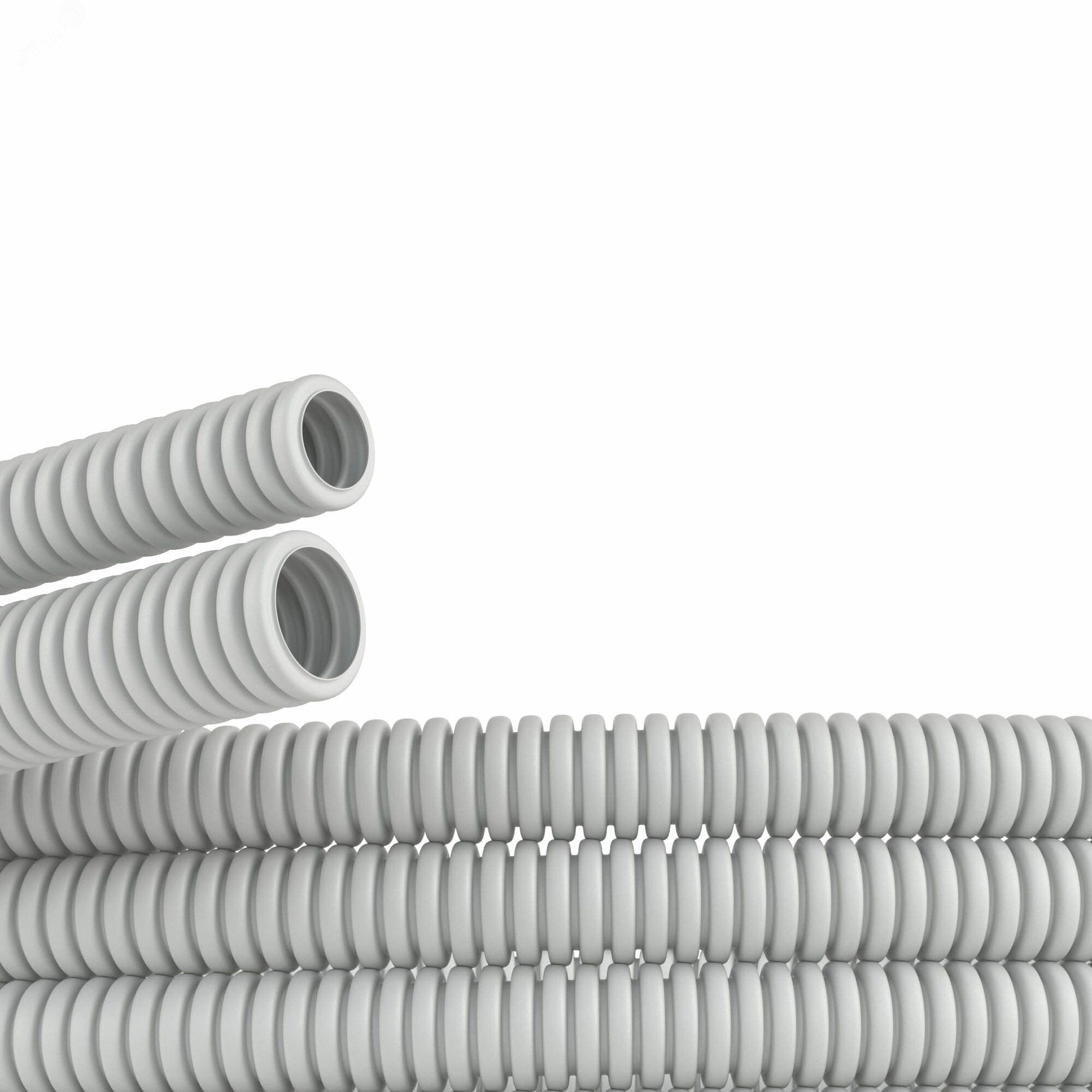 Труба гофрир. ПВХ гибкая d40мм серая без протяжки легкая (50м) ДКС