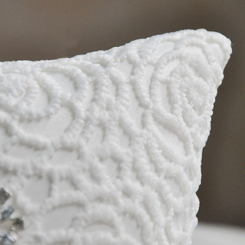 Подушка Для Колец С Кружевной Отрисовкой Для Свадьбы 1 Шт Белый 15X15CM