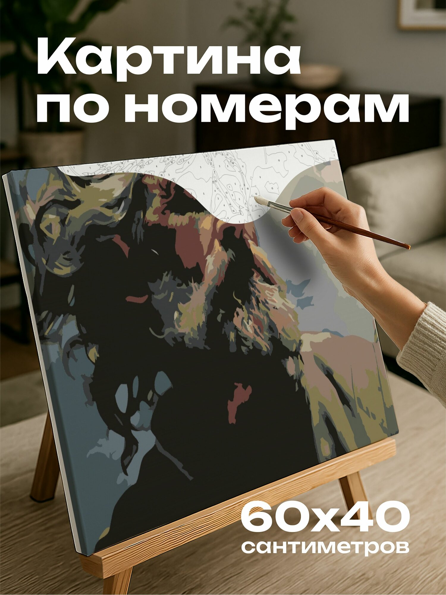 Картина по номерам 60x40 см, картина, масло, моряк, обветренное лицо, мозолистые руки, жизнь в море, палуба корабля