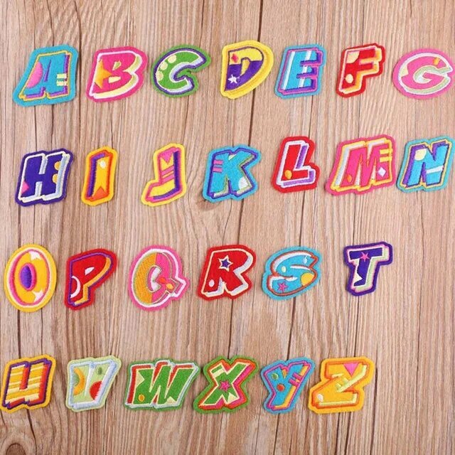 Вышитые заплатки буквы английского алфавита, набор 26 шт, Цвет: high 5cm