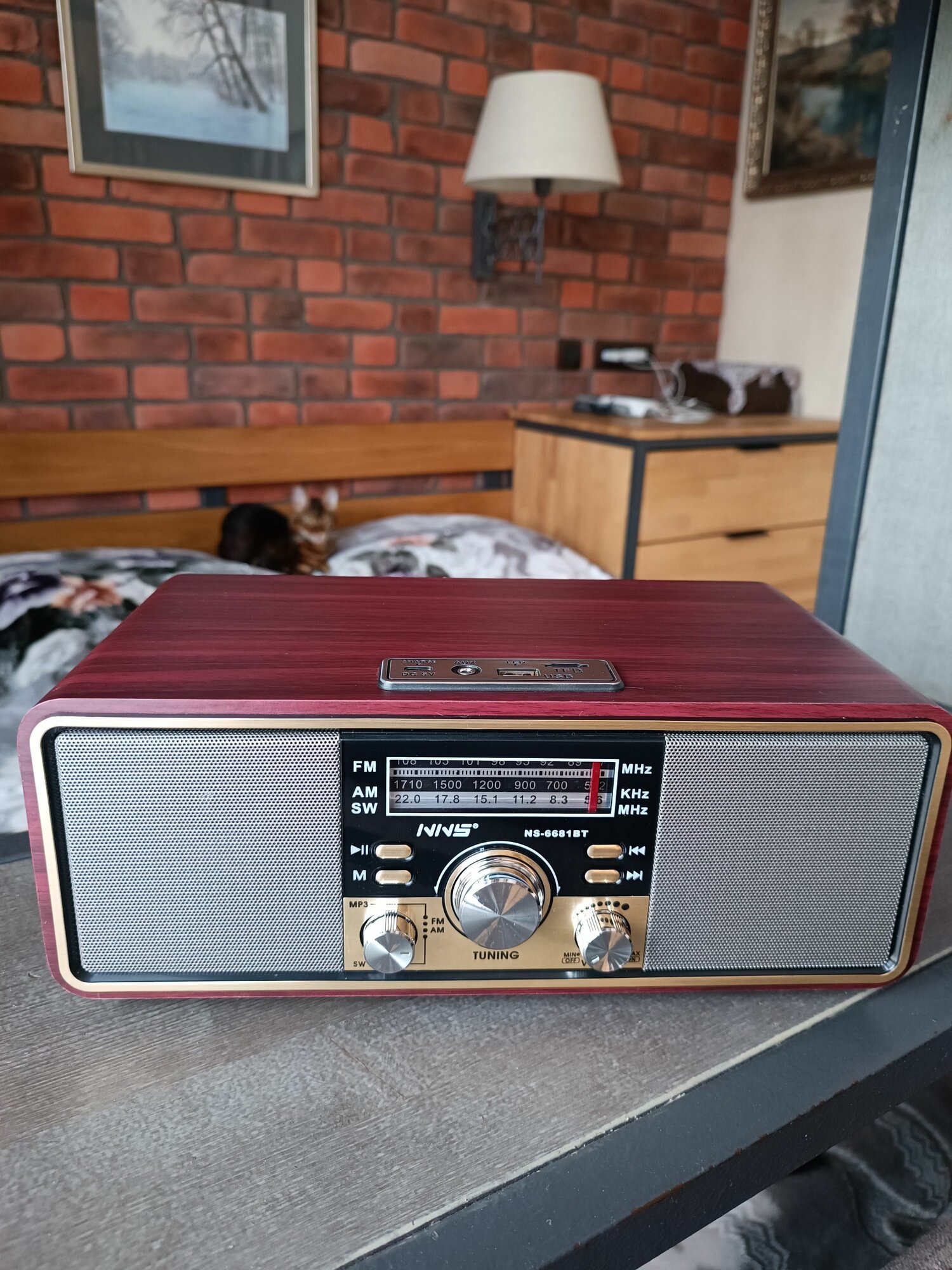 Радиоприемник в ретро стиле NS-6681BT FM, MP3, Bluetooth