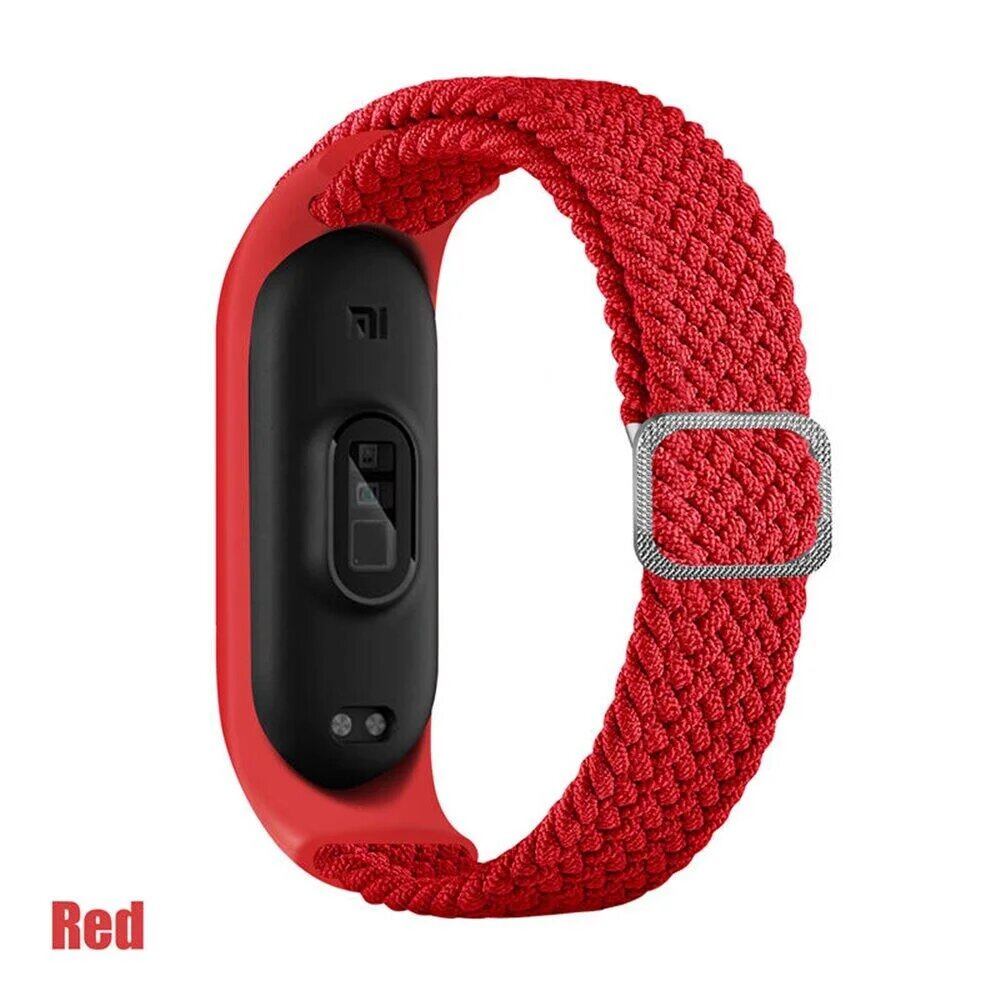 Ремешок нейлоновый Red для Xiaomi Mi Band 5 6 7, Красный