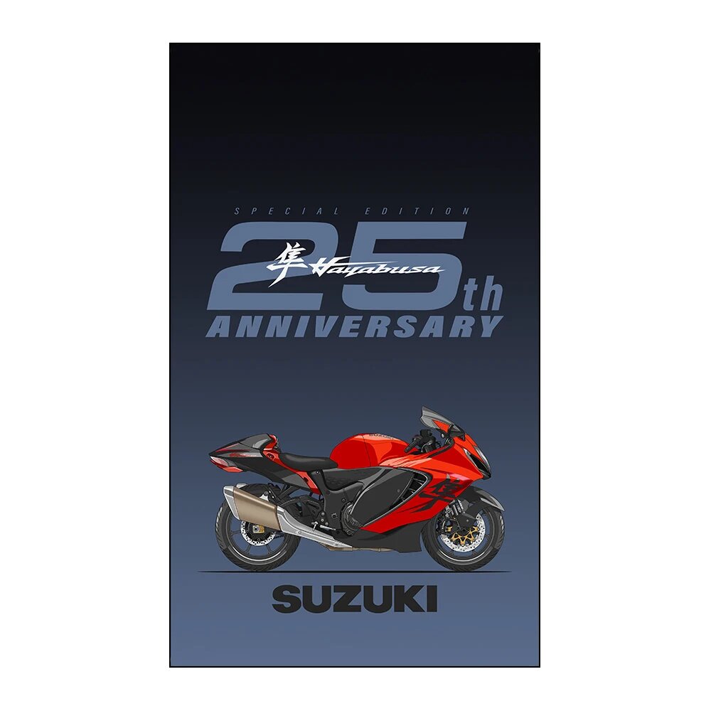 Suzuki мотоциклетный гоночный флаг 90x150 см Красный, 60 х 90 см, 4 Grommets