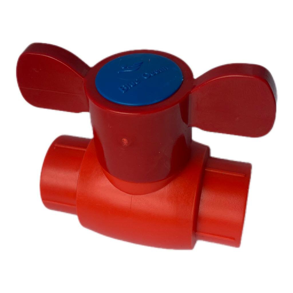 Шаровой кран Blue Ocean Кран противопожарный - 25 красный, полипропиленовый Fire-S-B1