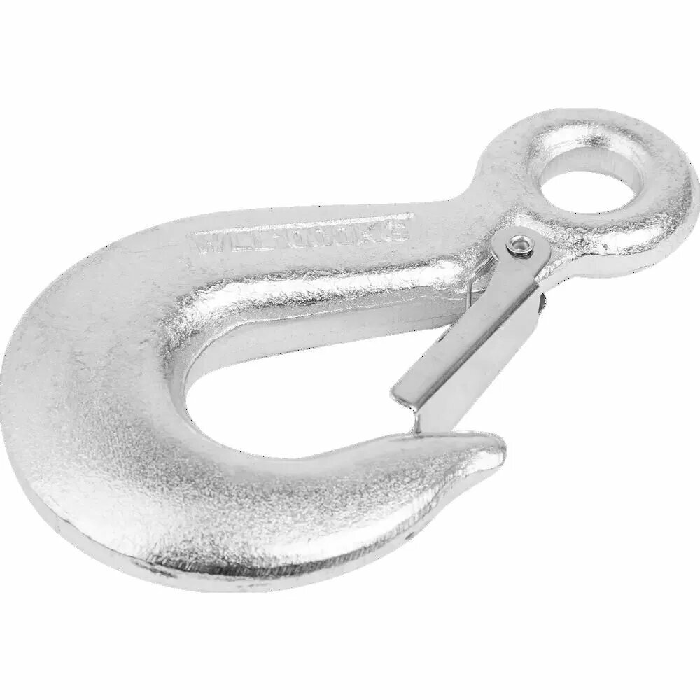 Крюк грузовой с проушиной и предохранителем 10 мм, нагрузка 1000 кг, 158x90 мм