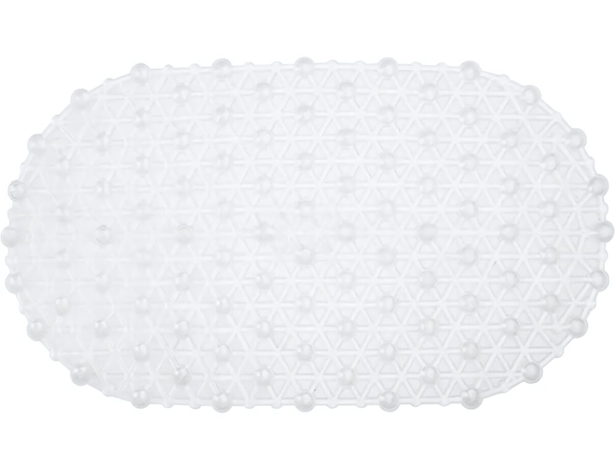 Коврик для ванной противоскользящий 37x66 см, винил, прозрачный, рельефный